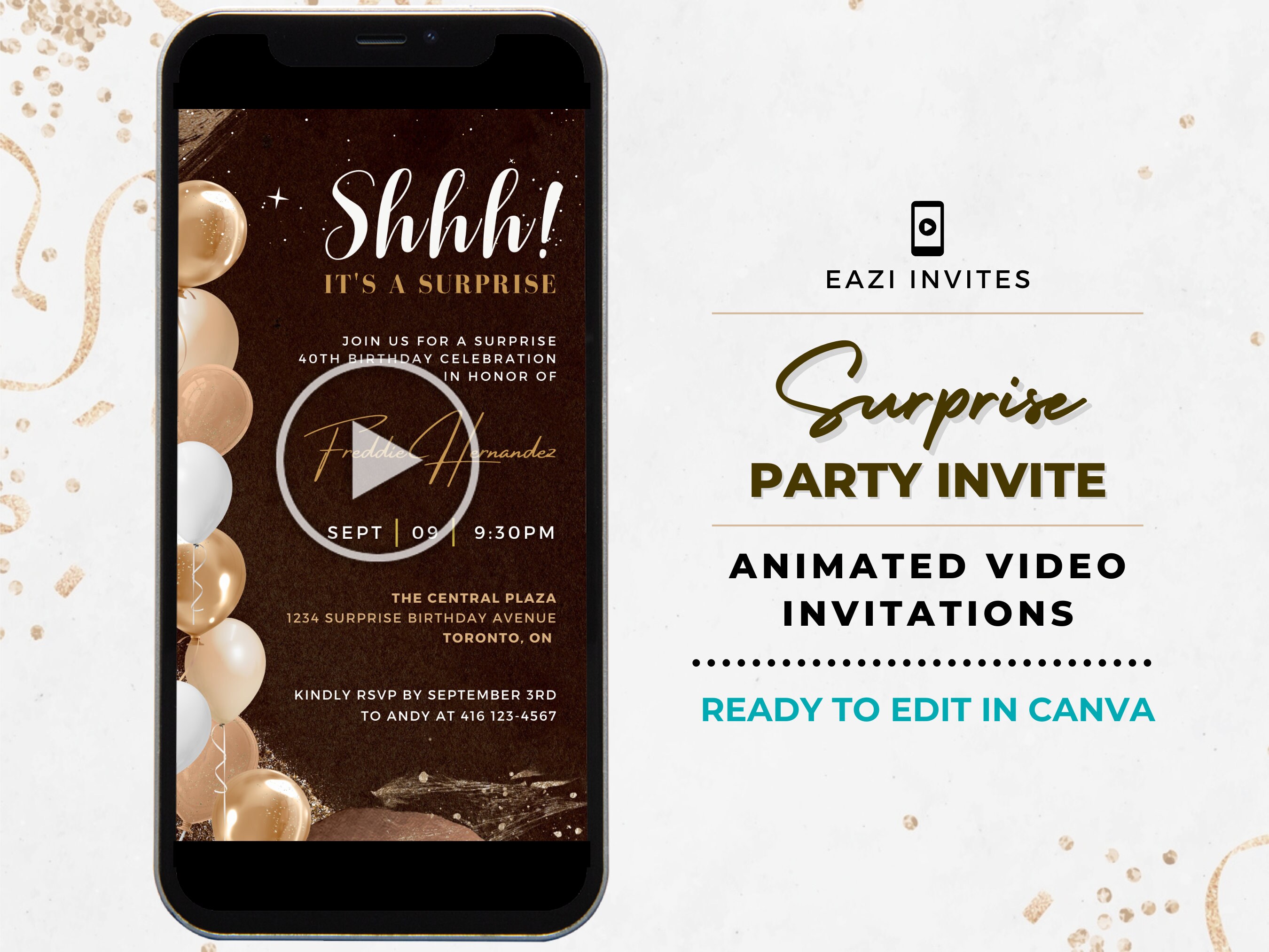 Shhh It's a Surprise Party Invitation Template I Any Occassion ...