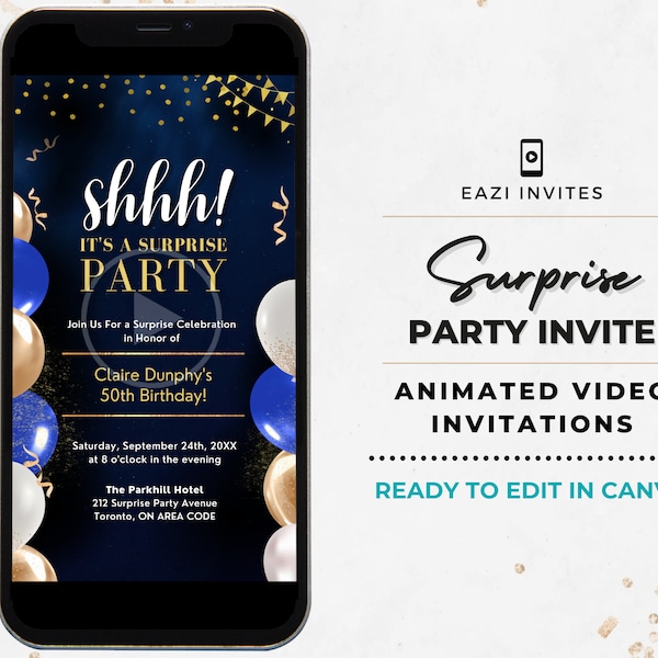 Surprise Party Invitation Template - Etsy