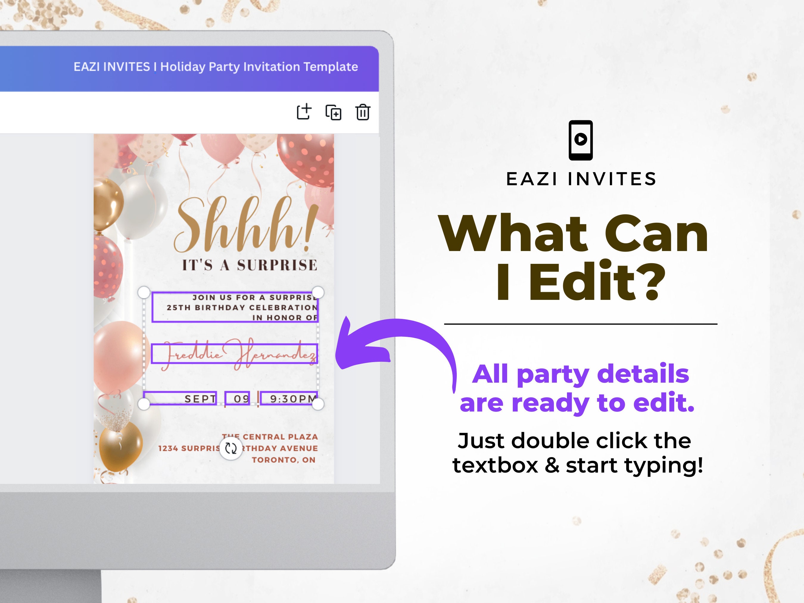 Shhh It's a Surprise Party Invitation Template I Any Occassion ...