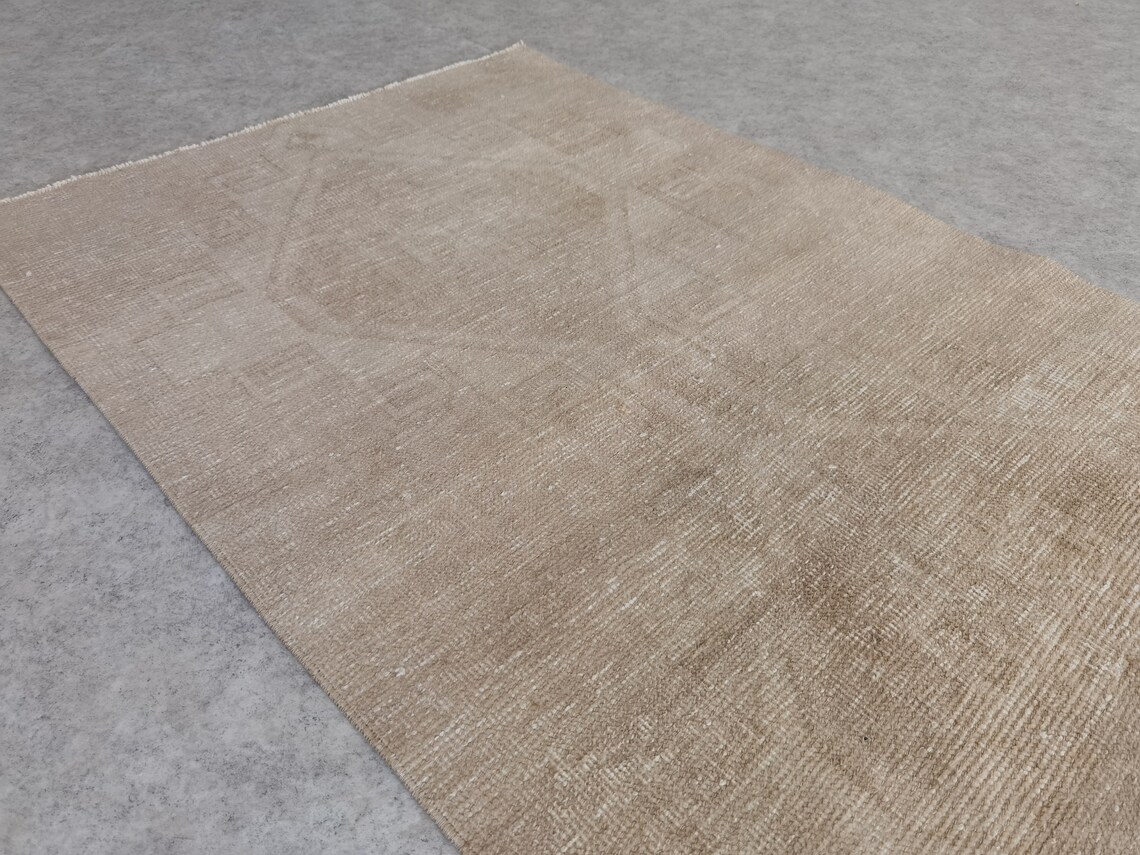 Timeless Splendor: Vintage 1970s Turkish Wool Rug With Faded Geometric ...