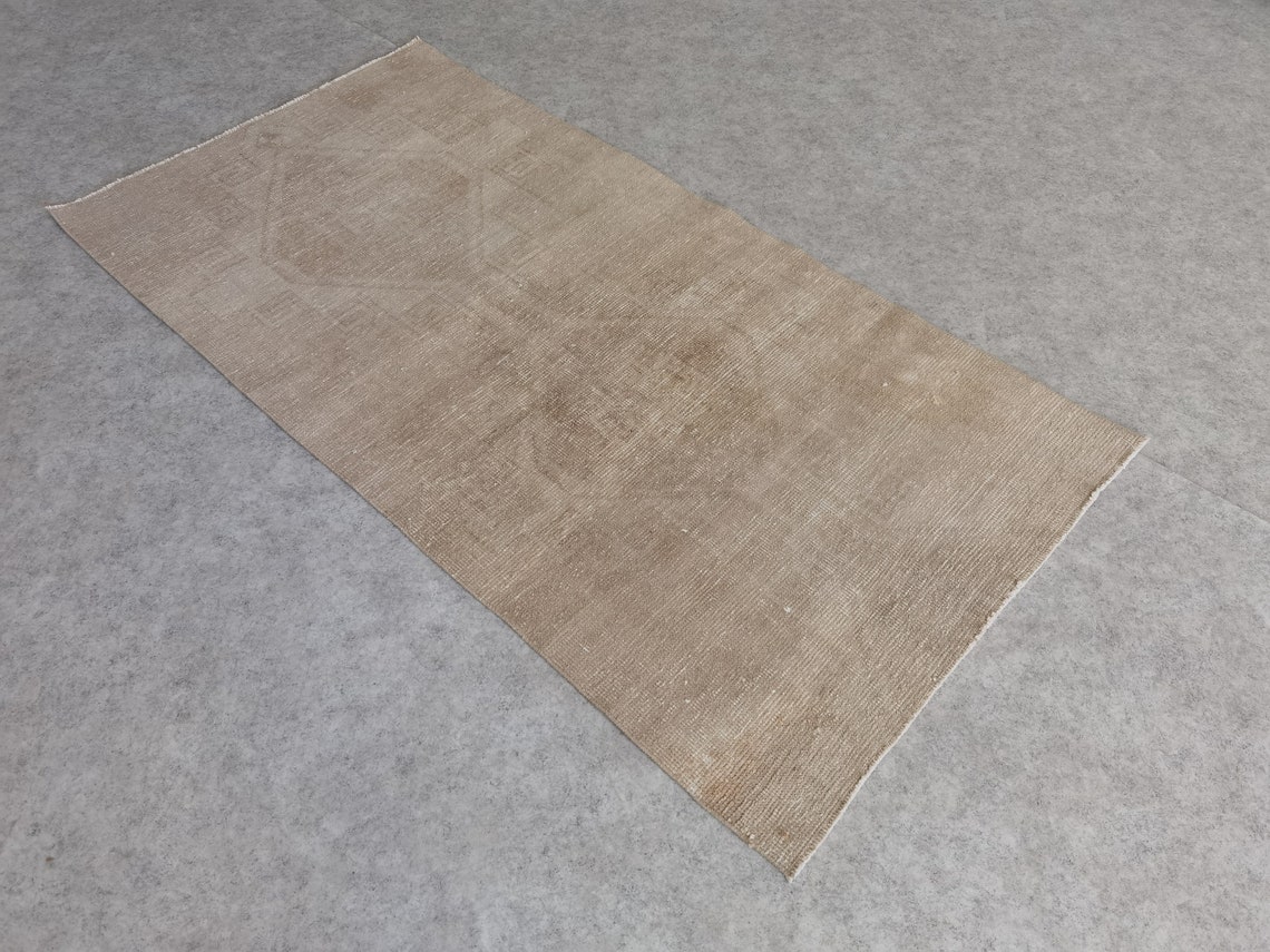 Timeless Splendor: Vintage 1970s Turkish Wool Rug With Faded Geometric ...