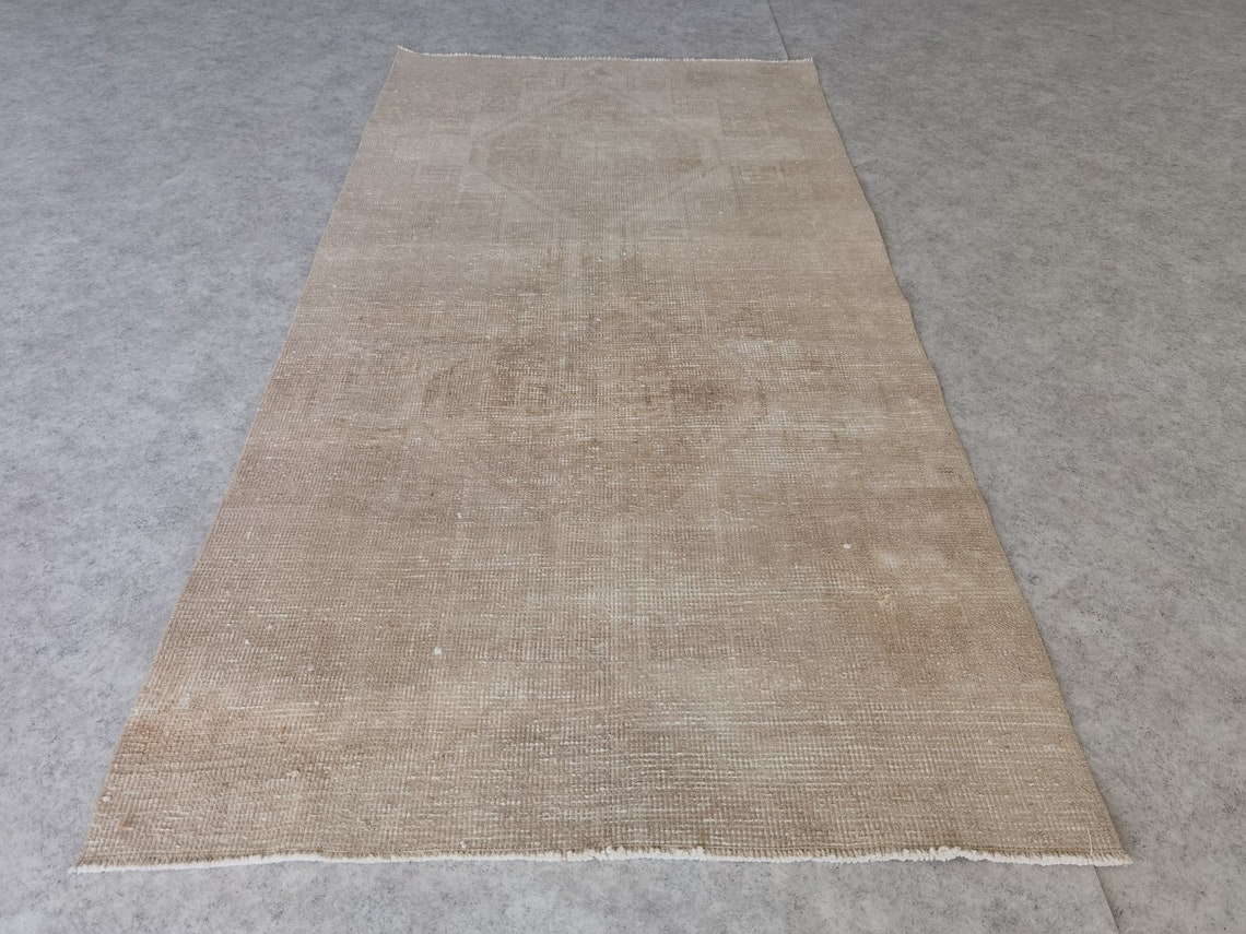 Timeless Splendor: Vintage 1970s Turkish Wool Rug With Faded Geometric ...