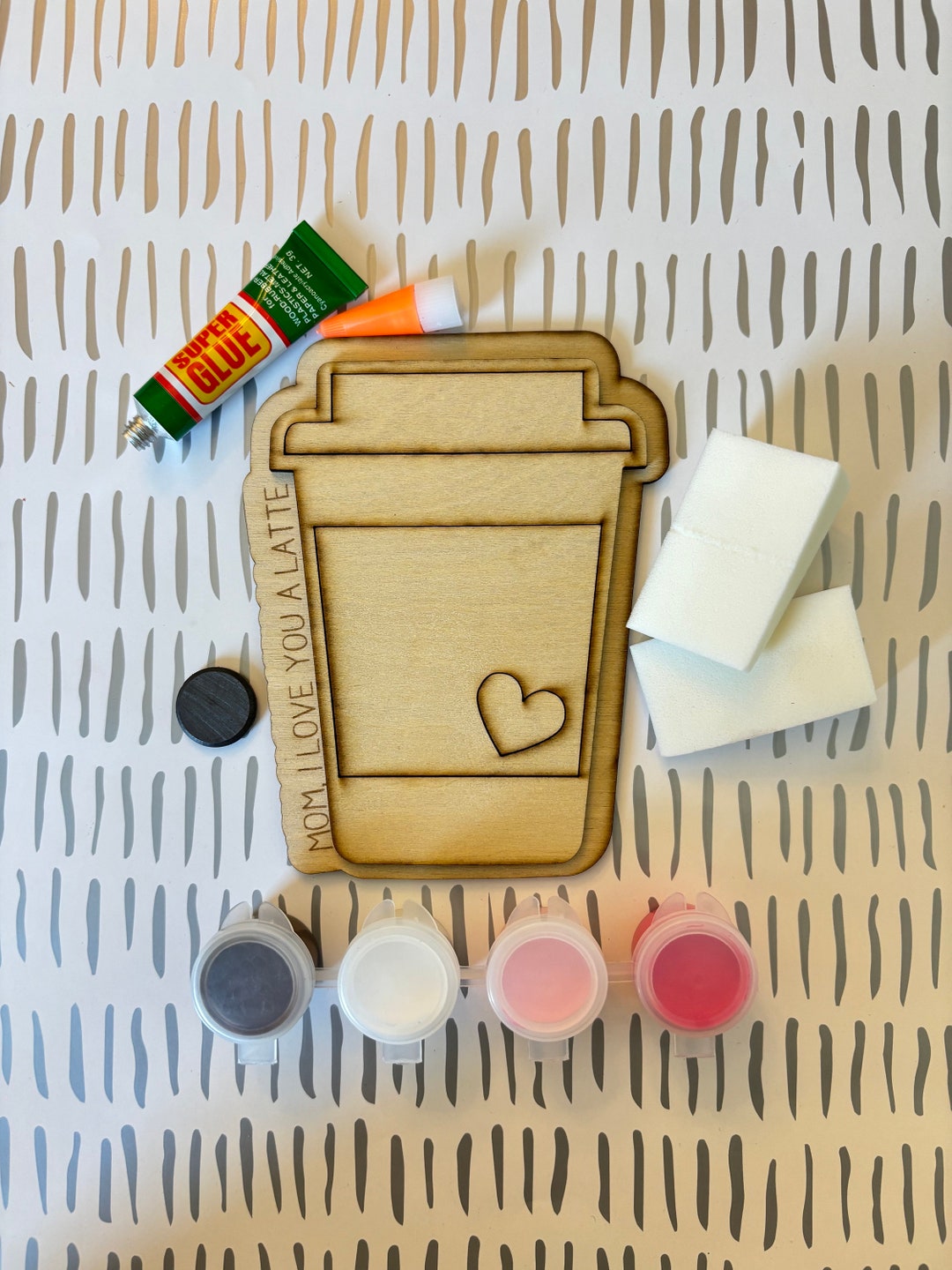 Mom, I Love You a Latte Coffee Cup Magnet Craft Kit - Etsy