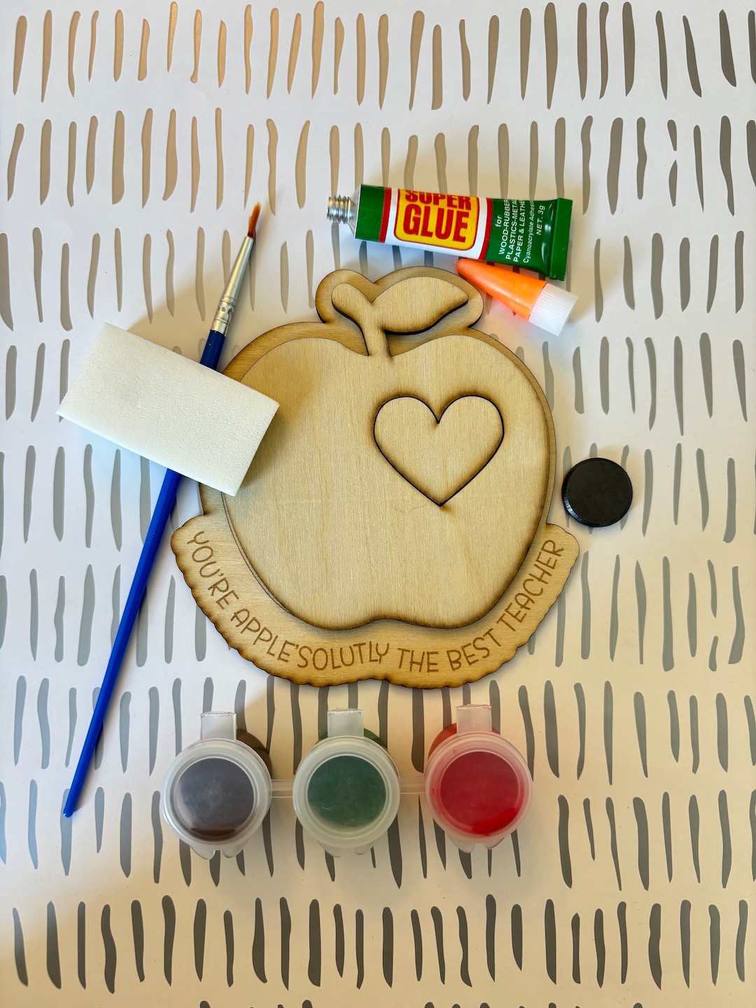 Apple Teacher Magnet Craft Kit - Etsy