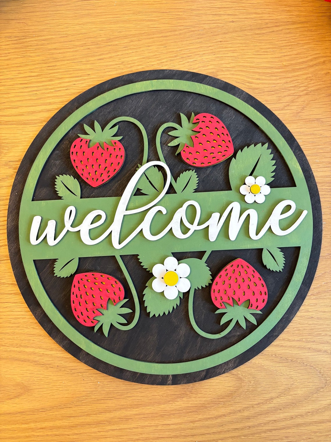 Strawberry Welcome Sign DIY Craft Kit or Blank - Etsy