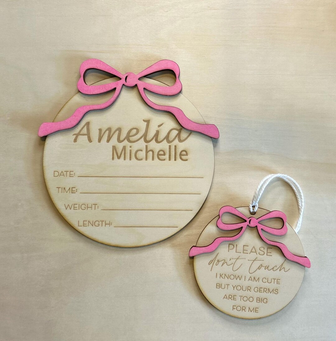 DIY Personalized Baby Stats Sign & Don't Touch Baby Sign Craft Kit in ...