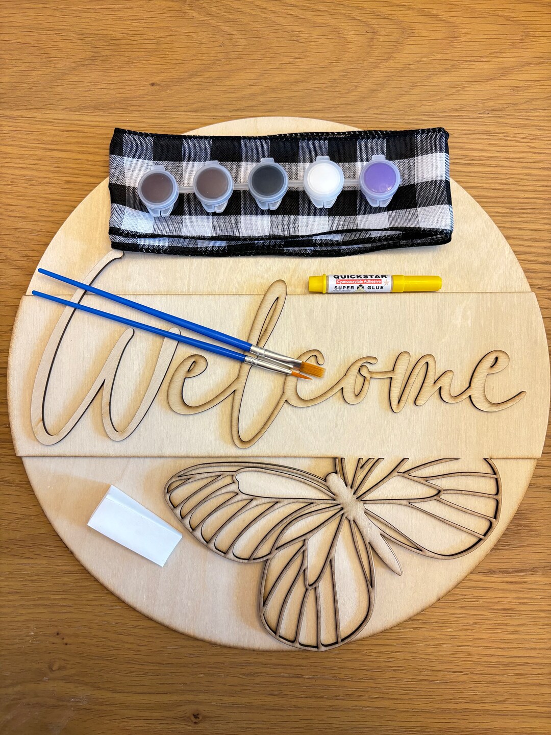 Butterfly Welcome Sign DIY Craft Kit or Blank - Etsy