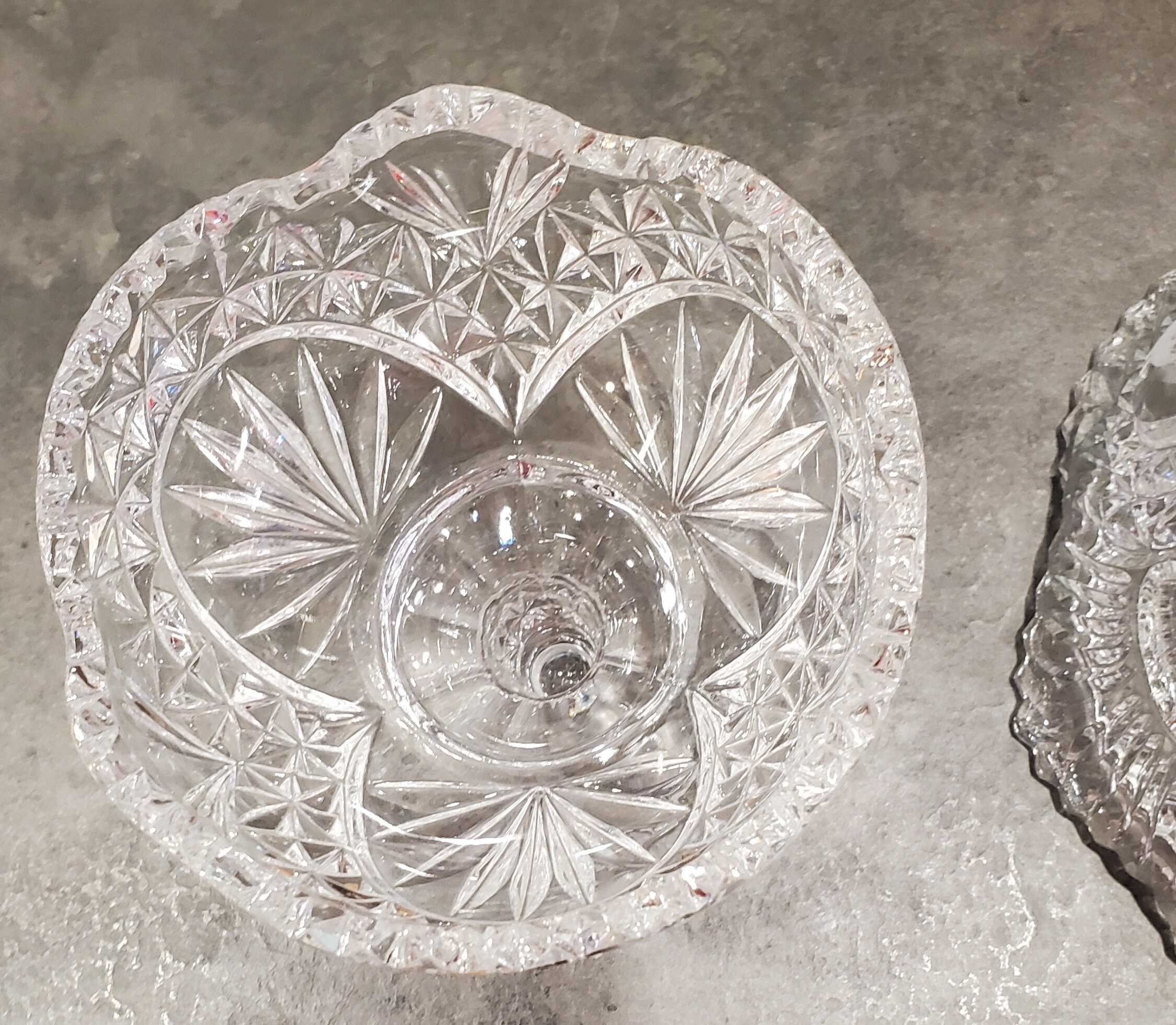 Pressed Glass Crystal Footed Pedestal Compote Dish / Byrdes Collection ...