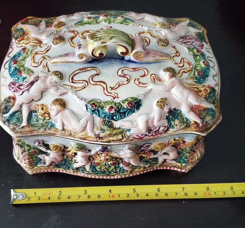 Capodimonte Box With Lid - Porcelain Vintage 1940s - Etsy