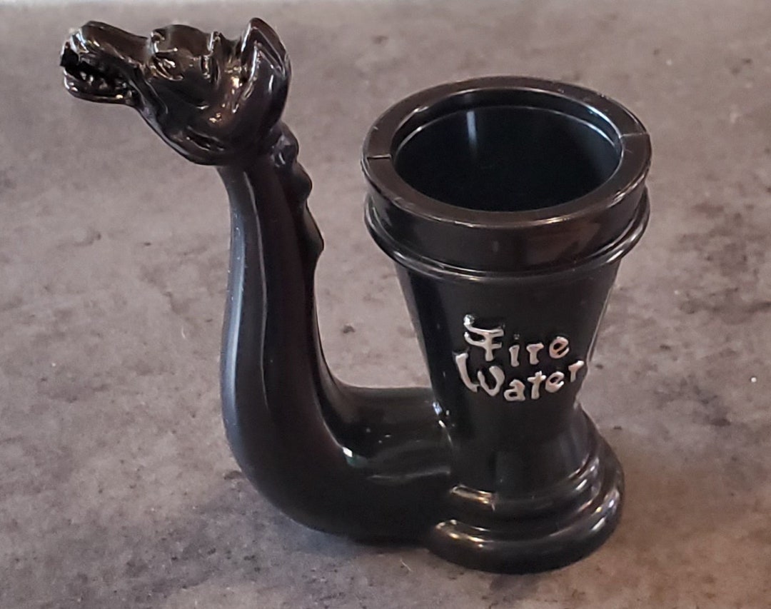 FIRE WATER 100 Proof Schnapps Dragon Shot Glass / Vintage Plastic - Etsy