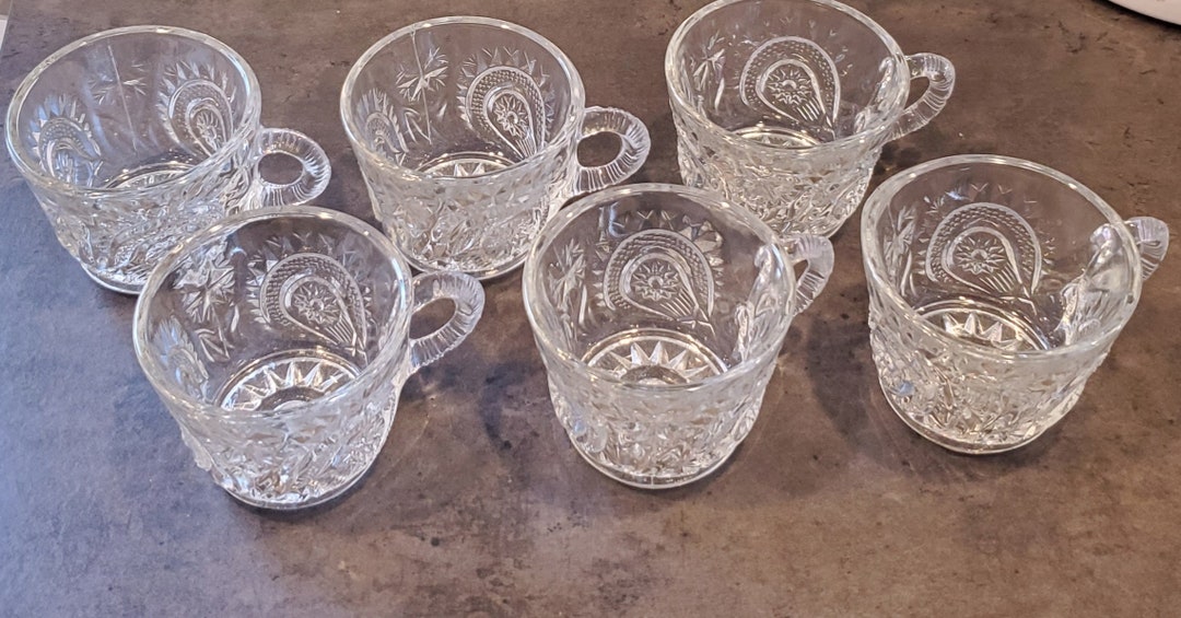 Punch Cups Set of 12 Pressed Glass - Pinwheel & Stars by Smith Glass ...