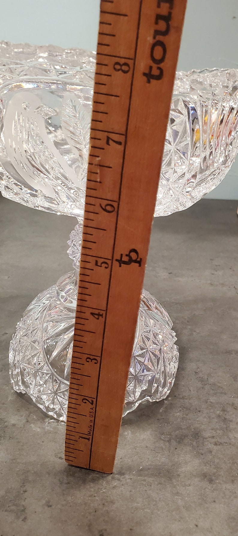 Pressed Glass Crystal Footed Pedestal Compote Dish / Byrdes Collection ...