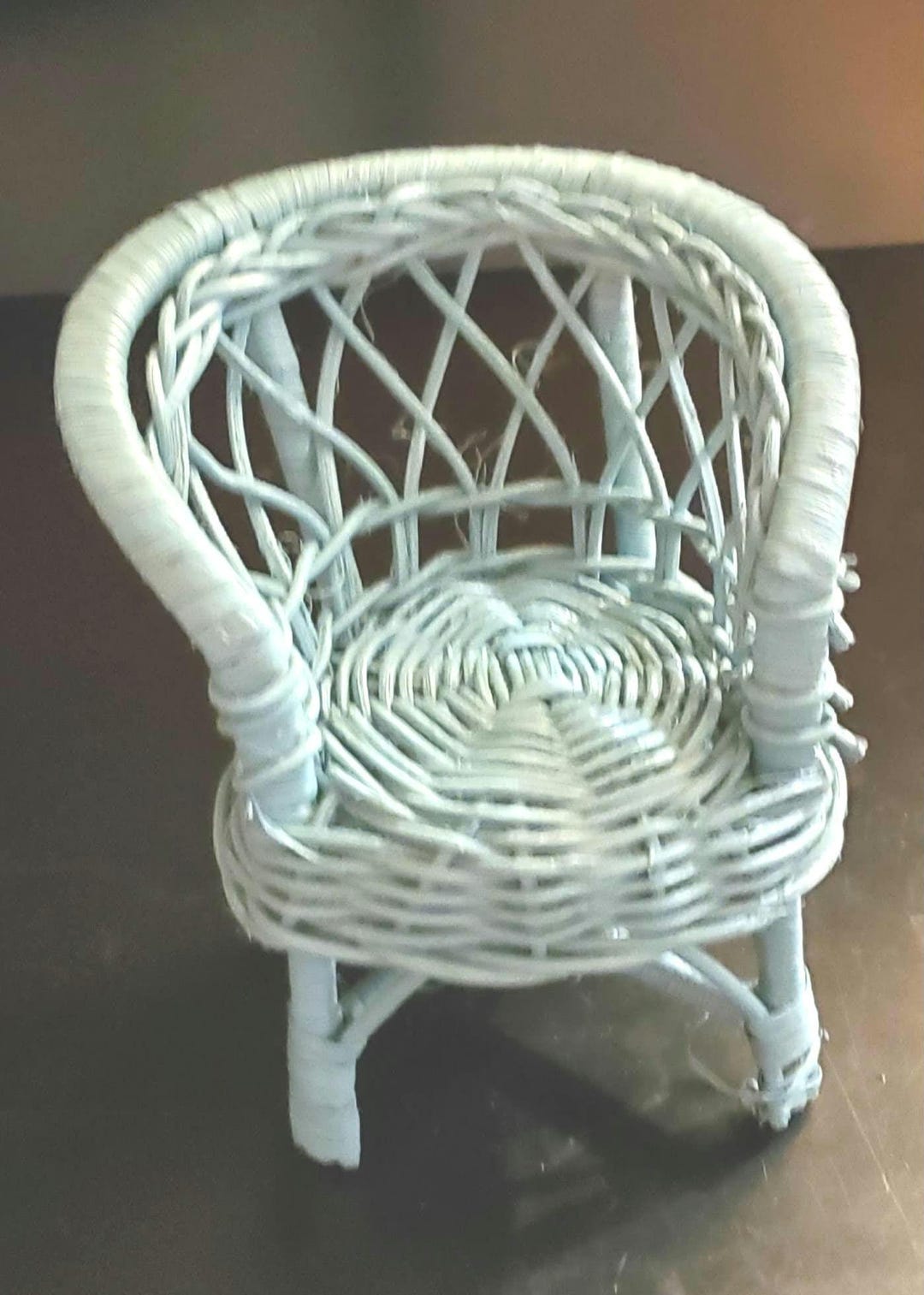 Vtg Blue Wicker 6