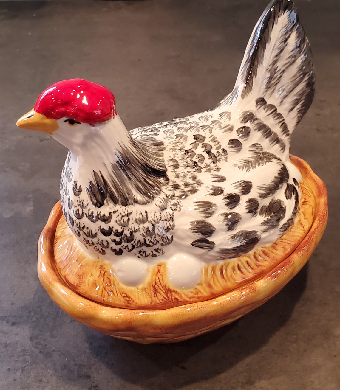 Vtg Ceramic Hen Egg Storage - Etsy