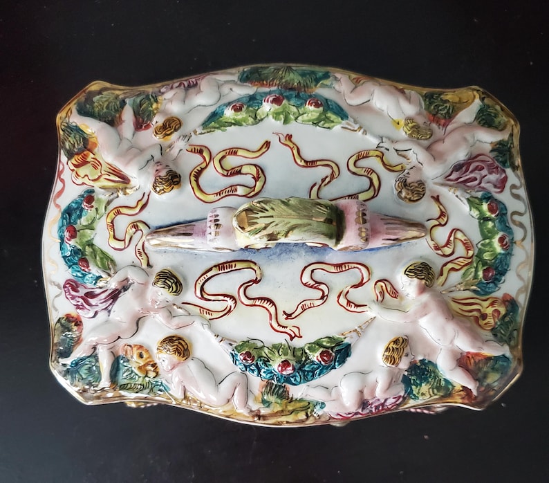 Capodimonte Box With Lid - Porcelain Vintage 1940s - Etsy