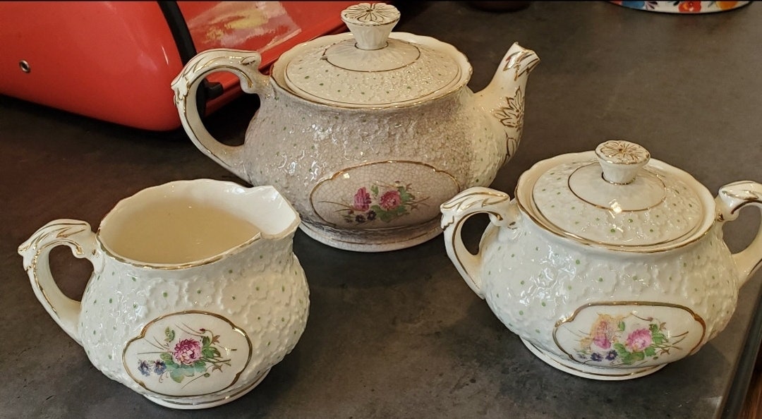 Antique Japanese China Green Polka Dot Set 16 Pcs - Imperfect - Etsy