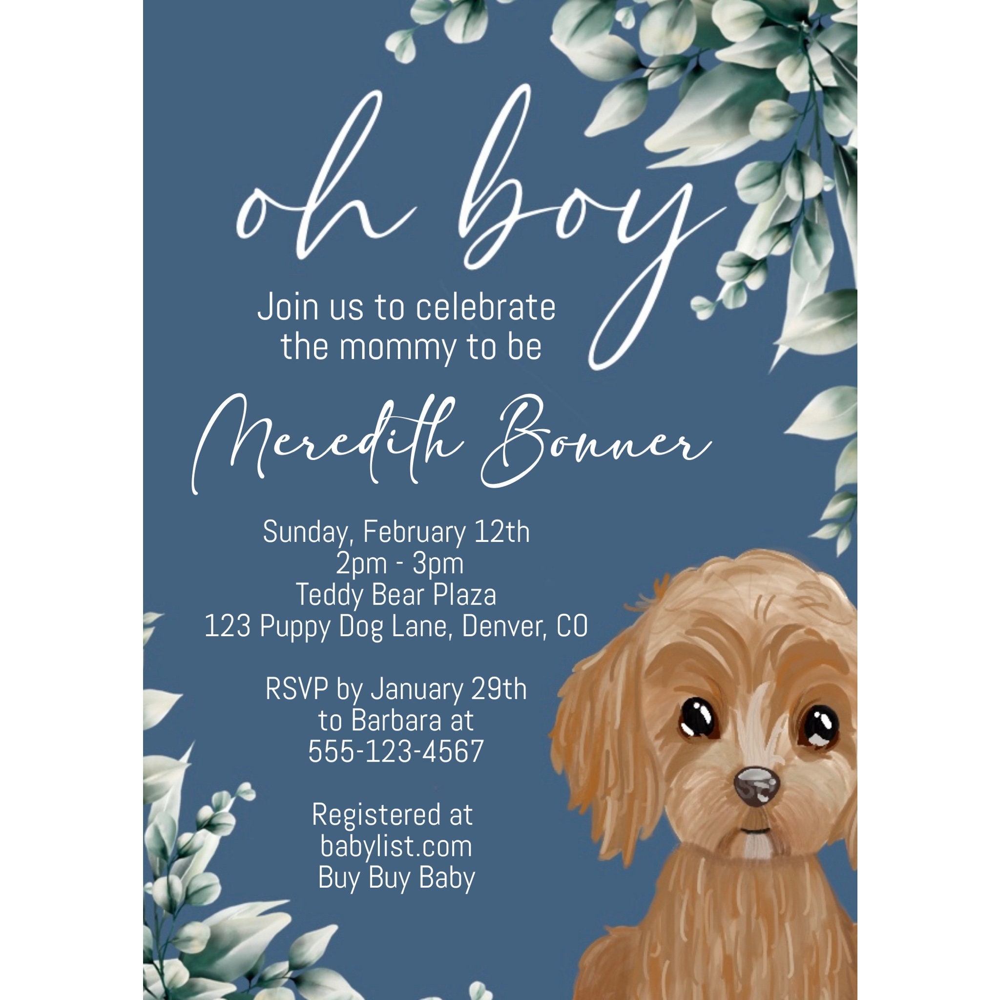 Puppy Baby Shower Invitation - Etsy