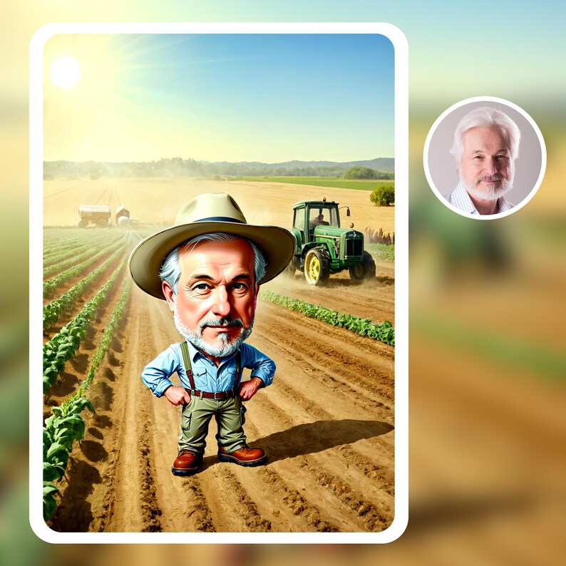 Agronomist Gift, Custom Caricature Portrait From Photo , Horticulturist ...