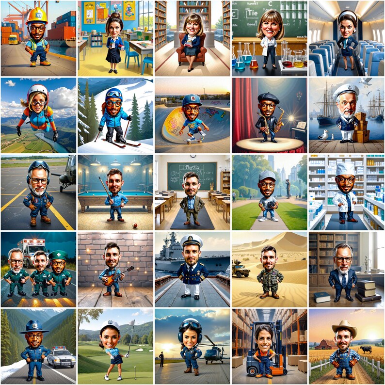 Custom Lifeguard Caricature | Personalized Digital Portrait - Etsy