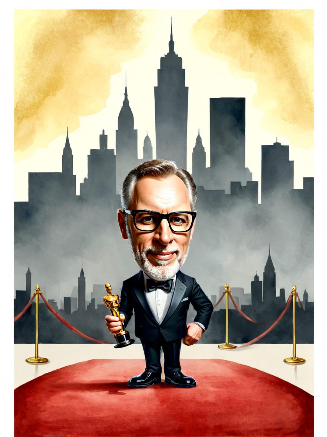 Custom Oscar Caricature | Unique Hollywood Star Portrait (digital) - Etsy
