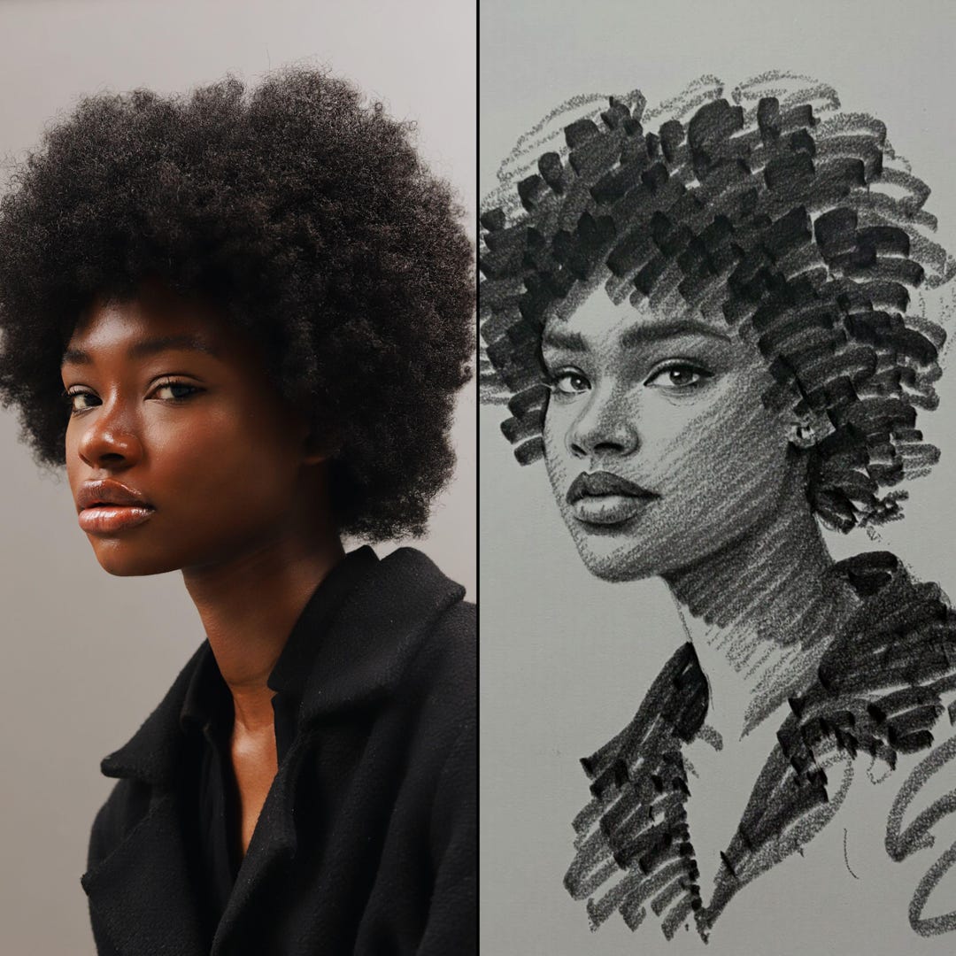 Expressive Pencil Portrait From Photo | Custom Charcoal Sketch ...