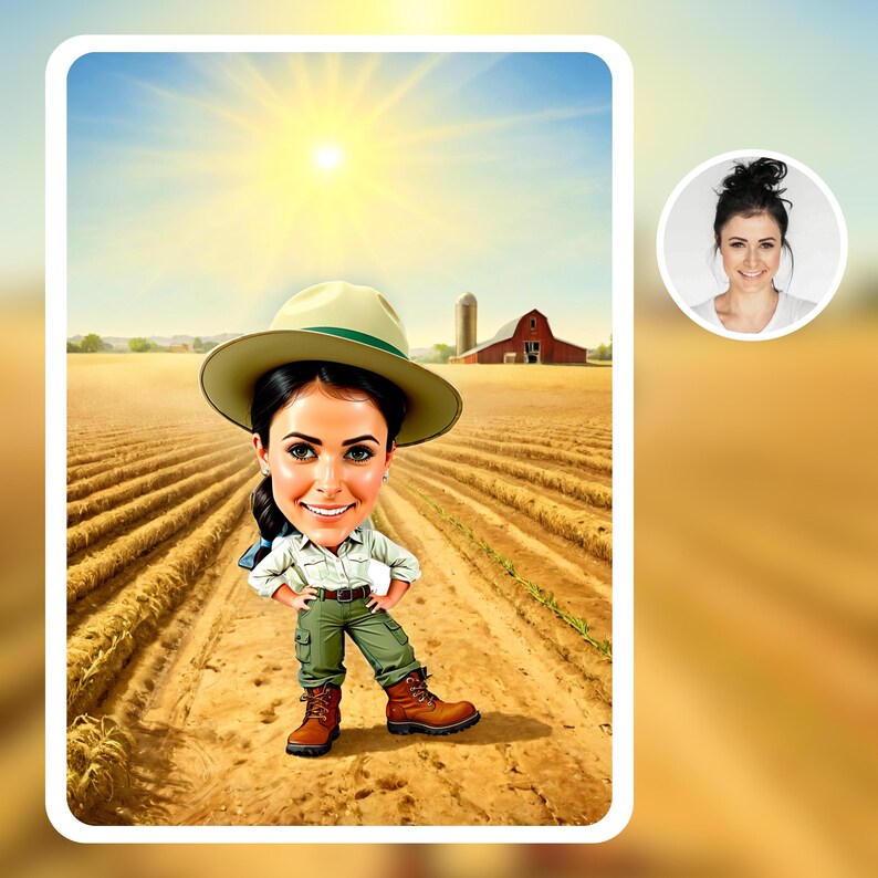 Agronomist Gift, Custom Caricature Portrait From Photo , Horticulturist ...