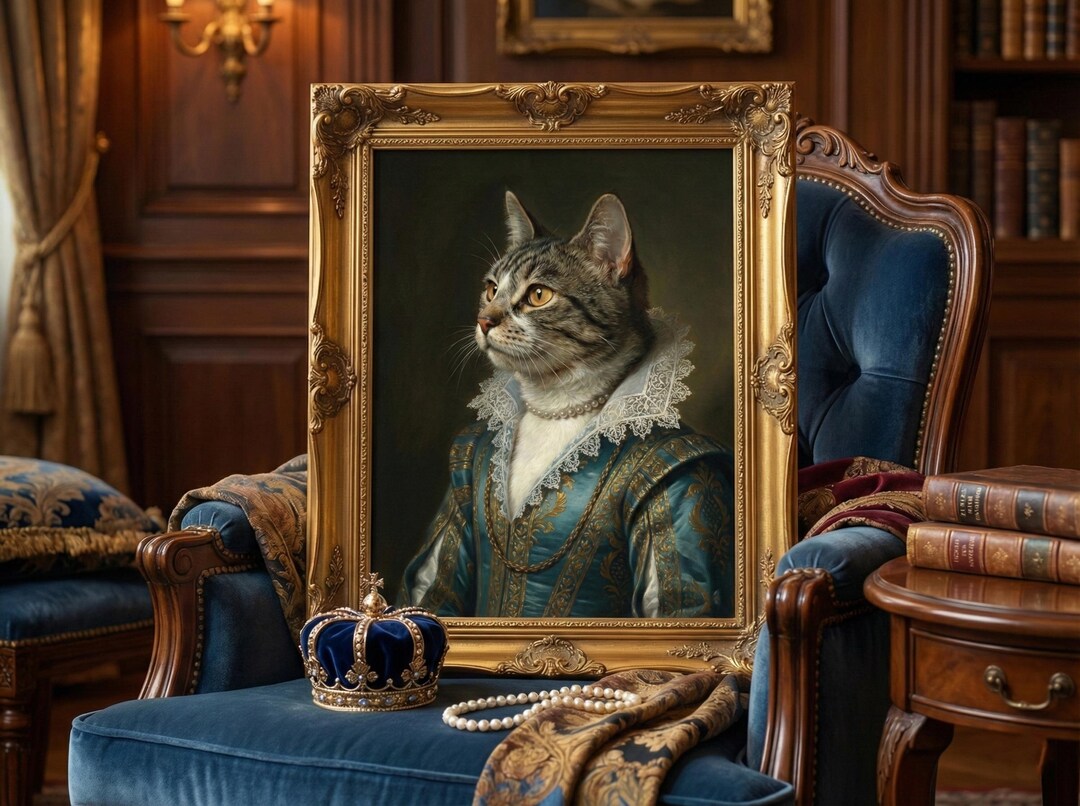 Custom Royal Tabby Cat Portrait | Brown Domestic Shorthair ...
