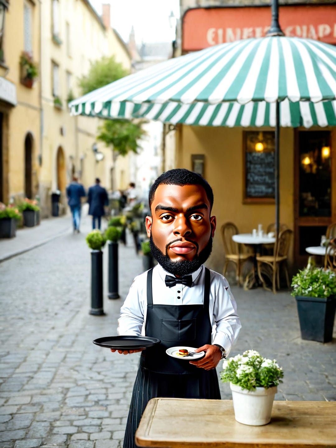 Custom Waiter Caricature Portrait | Restaurant Staff Gift (digital) - Etsy