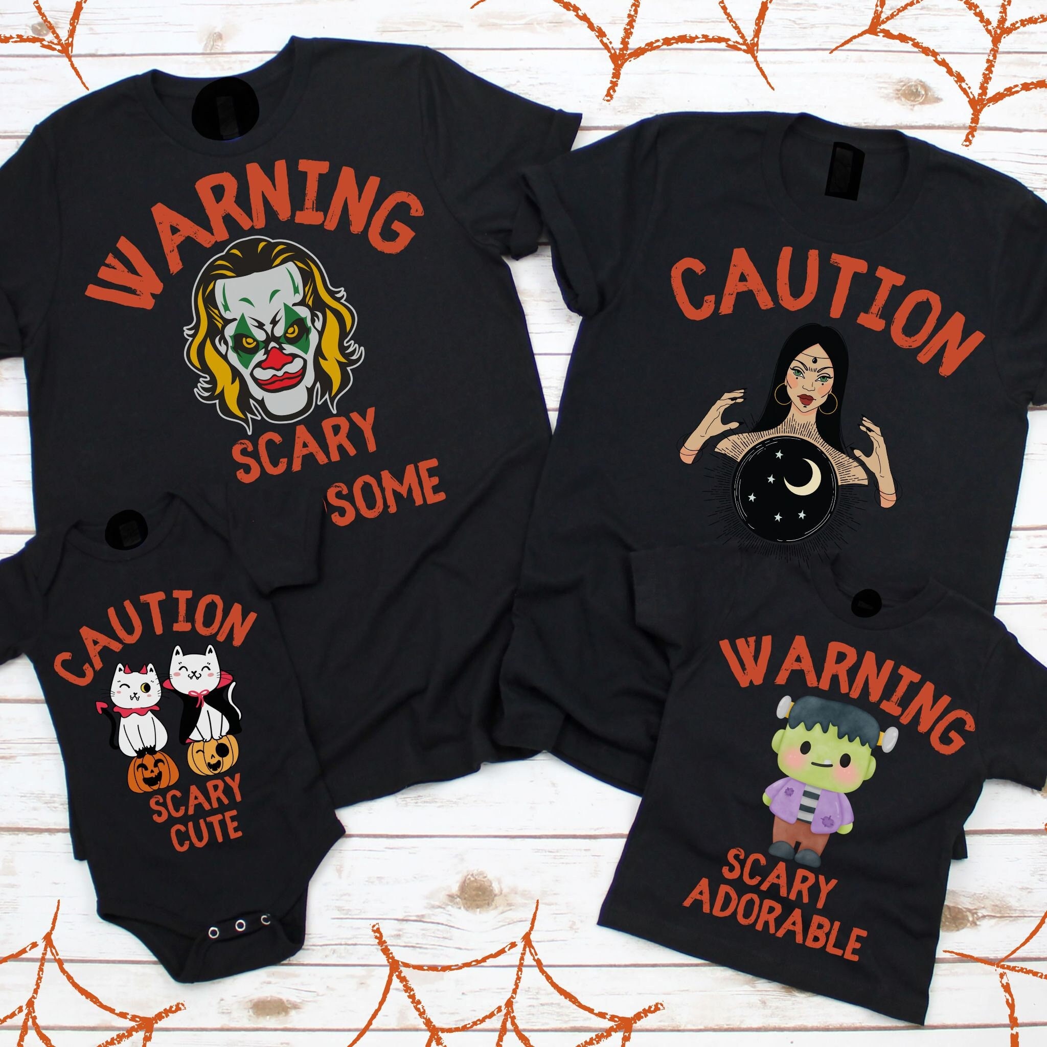 Warning Scary Handsome Matching Family Halloween Shirts - Etsy
