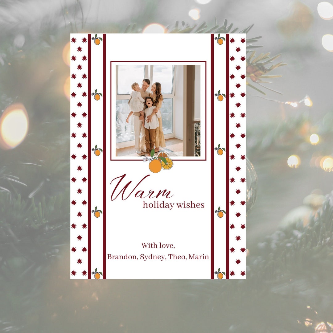 Printable Christmas Card Template, Customizable Holiday Card, 5x7 - Etsy