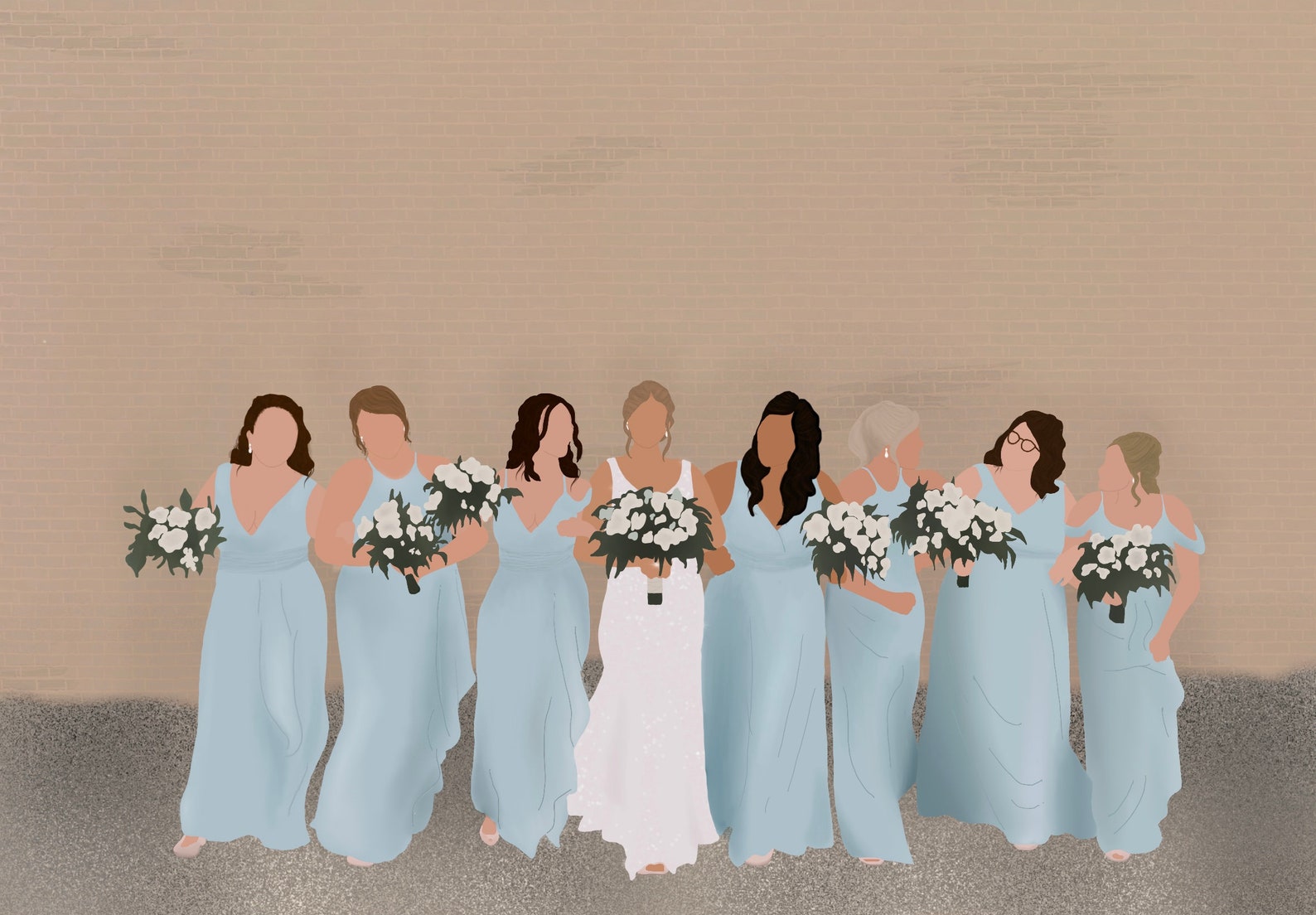 Large Group Custom Faceless Portrait - Etsy