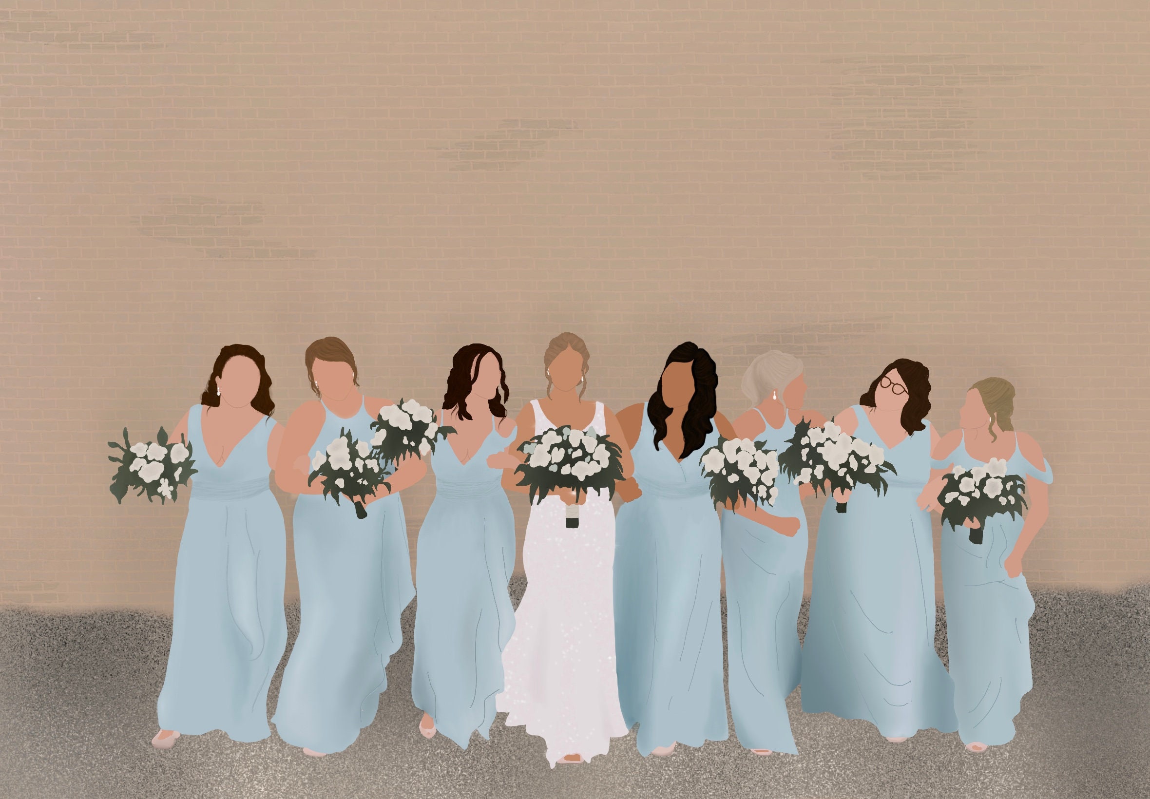 Large Group Custom Faceless Portrait - Etsy