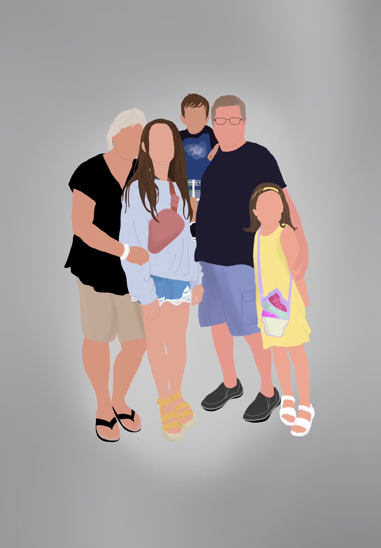 Large Group Custom Faceless Portrait - Etsy