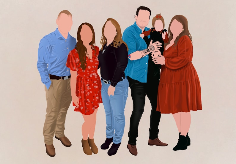 Large Group Custom Faceless Portrait - Etsy