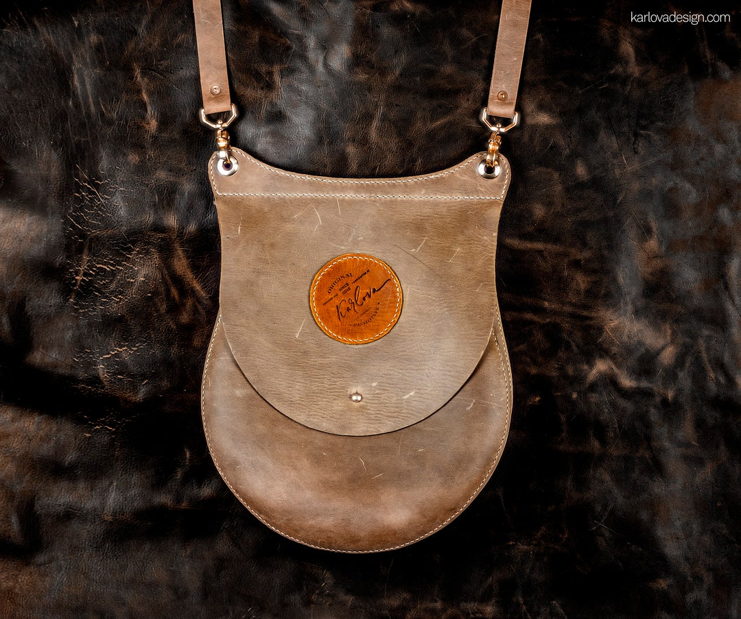 Leather Big Round Bag Pattern, Leather Craft Template, PDF Download and ...