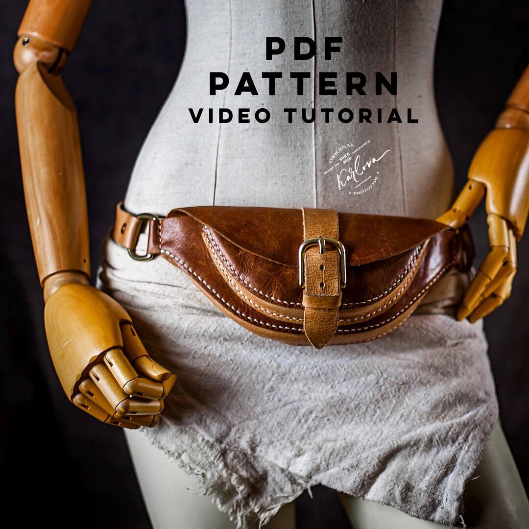 Mini Fanny Pack Leather Craft Pattern, Template DIY PDF Download With ...