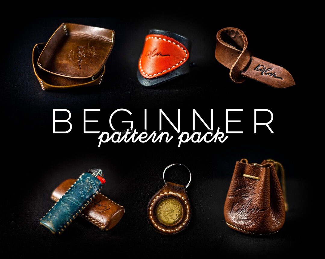 6-in-1 Beginner Leather Pattern Pack. Small and Easy Leather Craft DIY ...