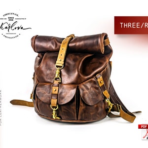 Leather Three Rum Roll Top Backpack Pattern, DIY PDF Download - Etsy