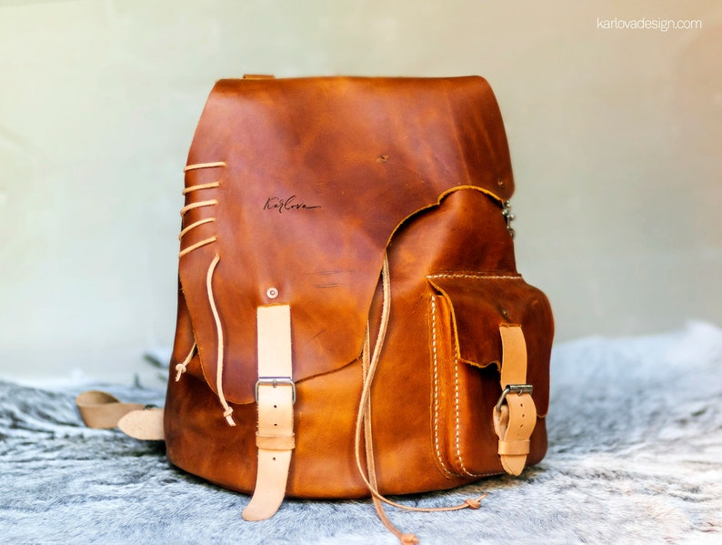 Asymmetrical Backpack Pattern, Rucksack Leather Craft Template, DIY PDF ...