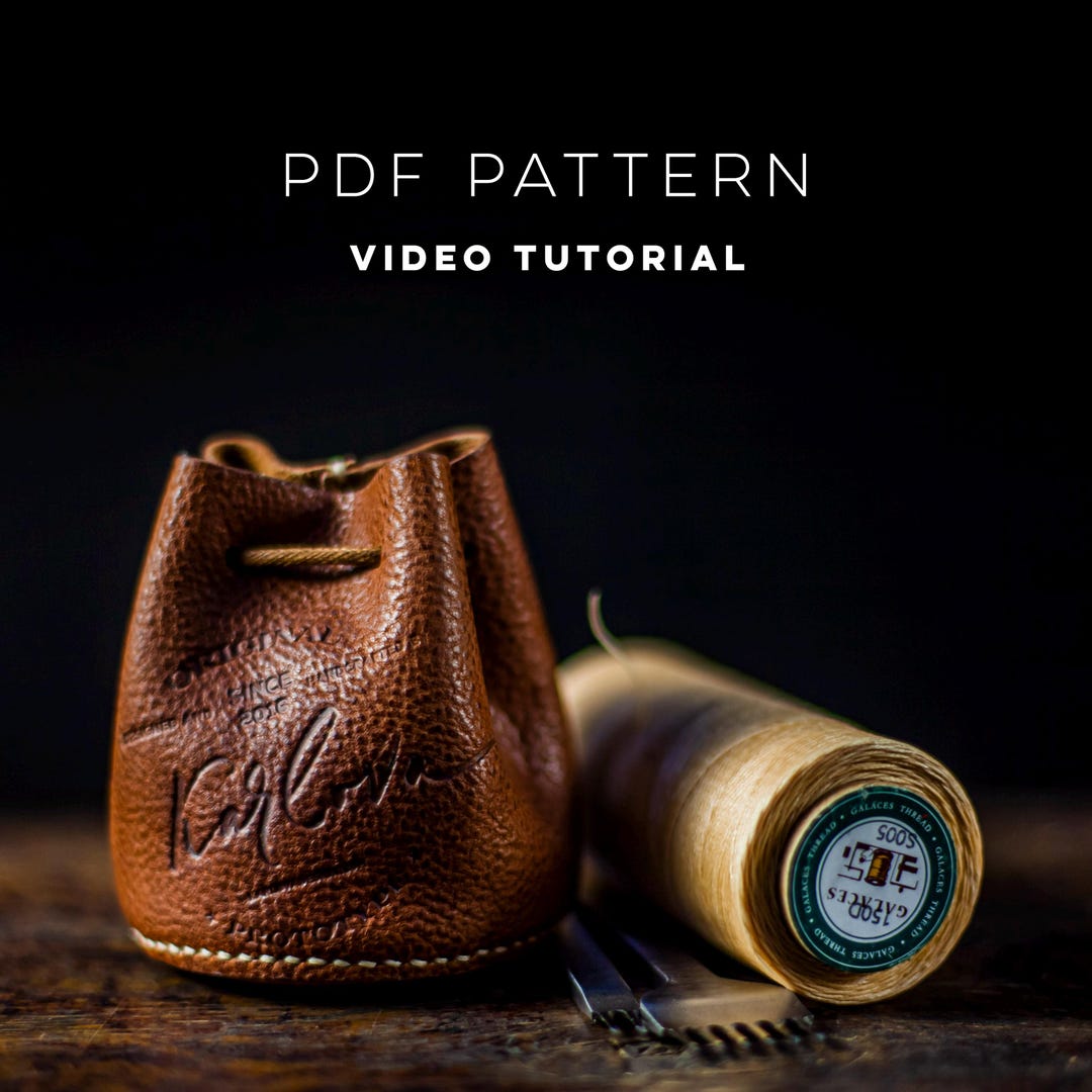 Leather Micro Drawstring Pouch Pattern. Template, DIY PDF Download With ...