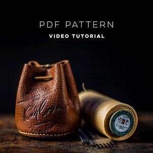 Leather Micro Drawstring Pouch Pattern. Template, DIY PDF Download With ...