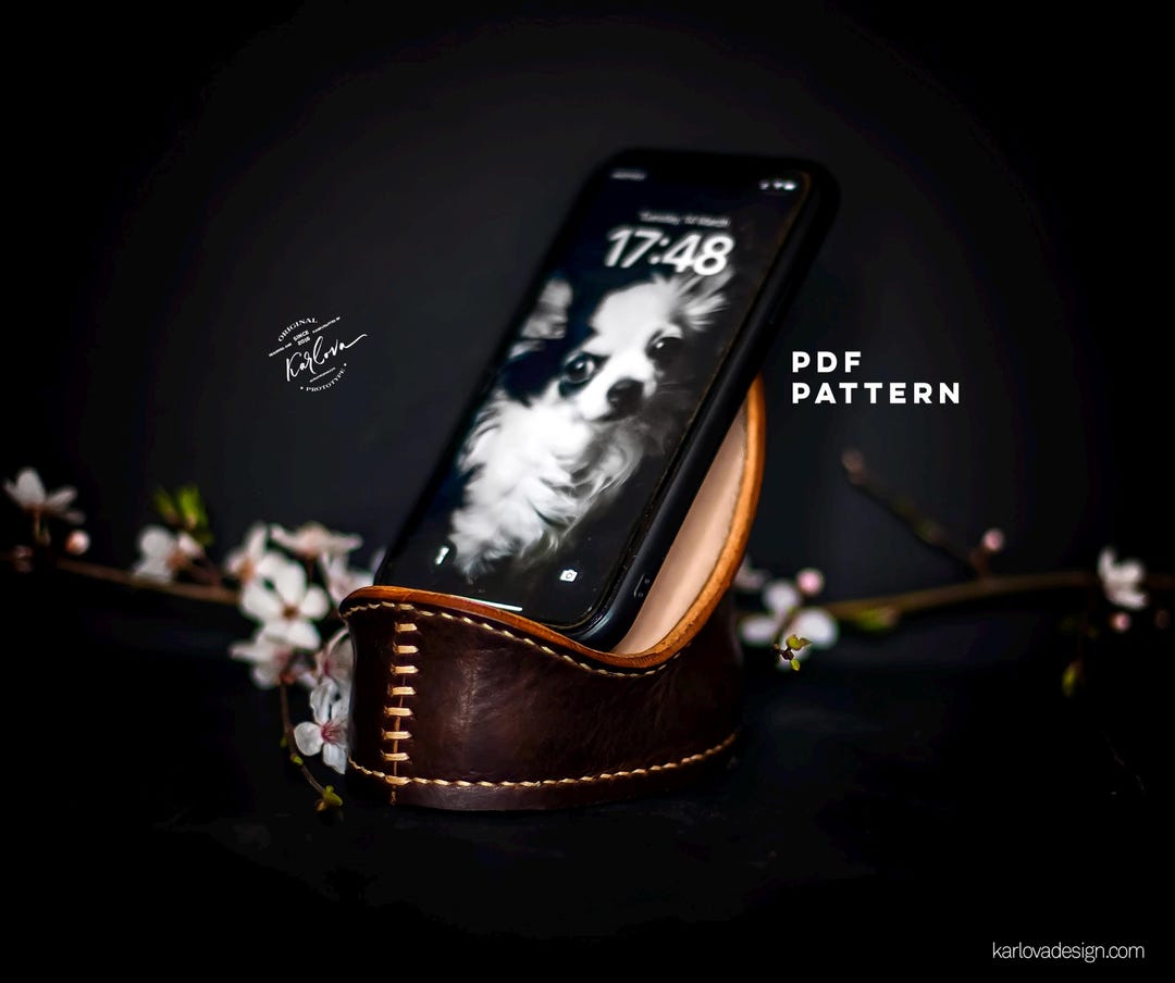 Ellipse Leather Phone Cradle Pattern - Smartphone Stand Template - DIY ...