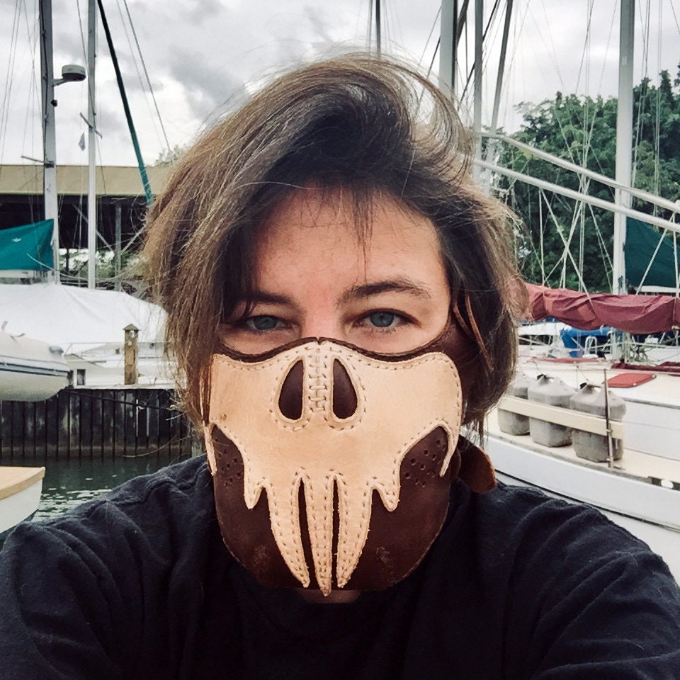 Leather Skull Biker Mask Pattern, Leather Craft Template, DIY PDF ...