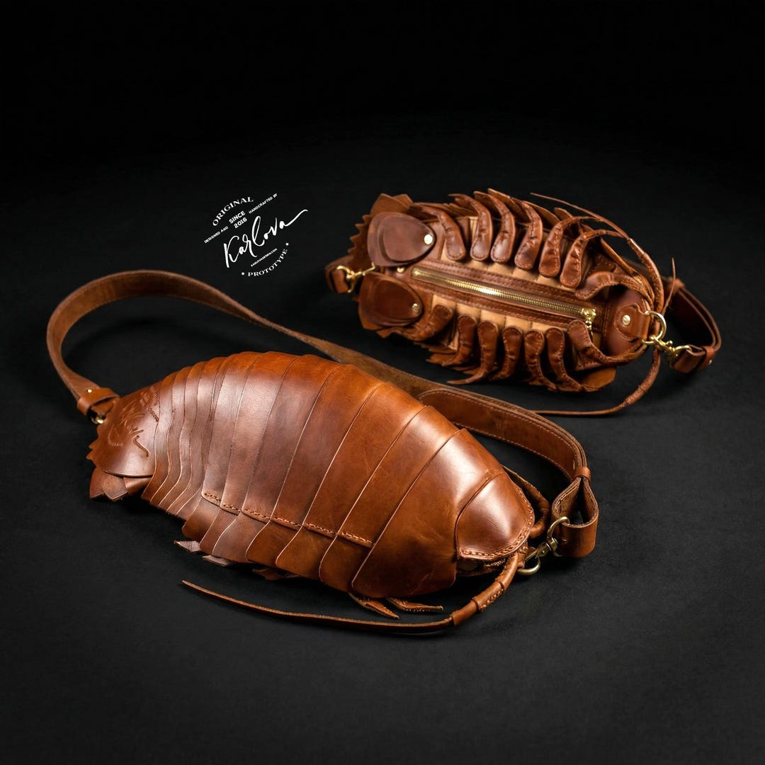 Leather Isopod Sling Bag PDF Pattern: Giant Bathynomus Design (SVG, DXF ...