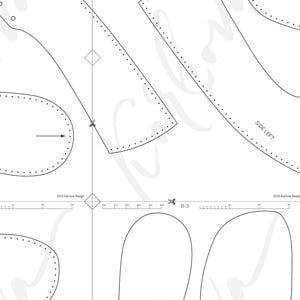 Leather Loafers Pattern. Moccasins Shoes Leather Craft Template. Sizes ...