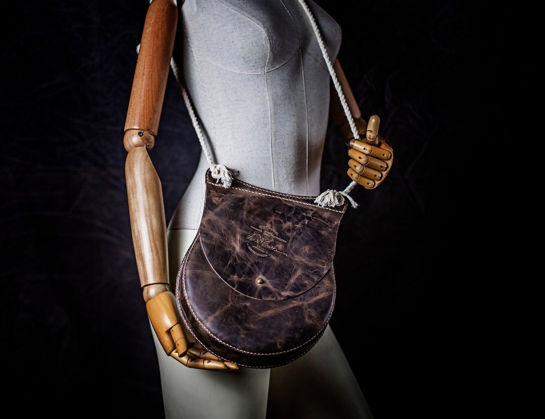 Leather Medium Round Bag Pattern, Leather Craft Template, PDF Download ...