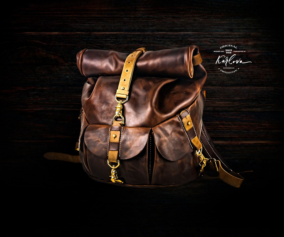 Leather Three Rum Roll Top Backpack Pattern, DIY PDF Download - Etsy