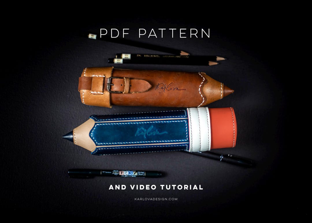 Leather Pencil Case Pattern: 2-in-1 PDF Template + Video - Etsy