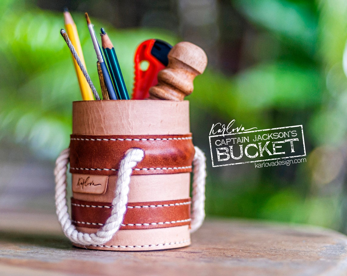 Leather Pencil Cup Holder Pattern Captain Jackson's - Etsy