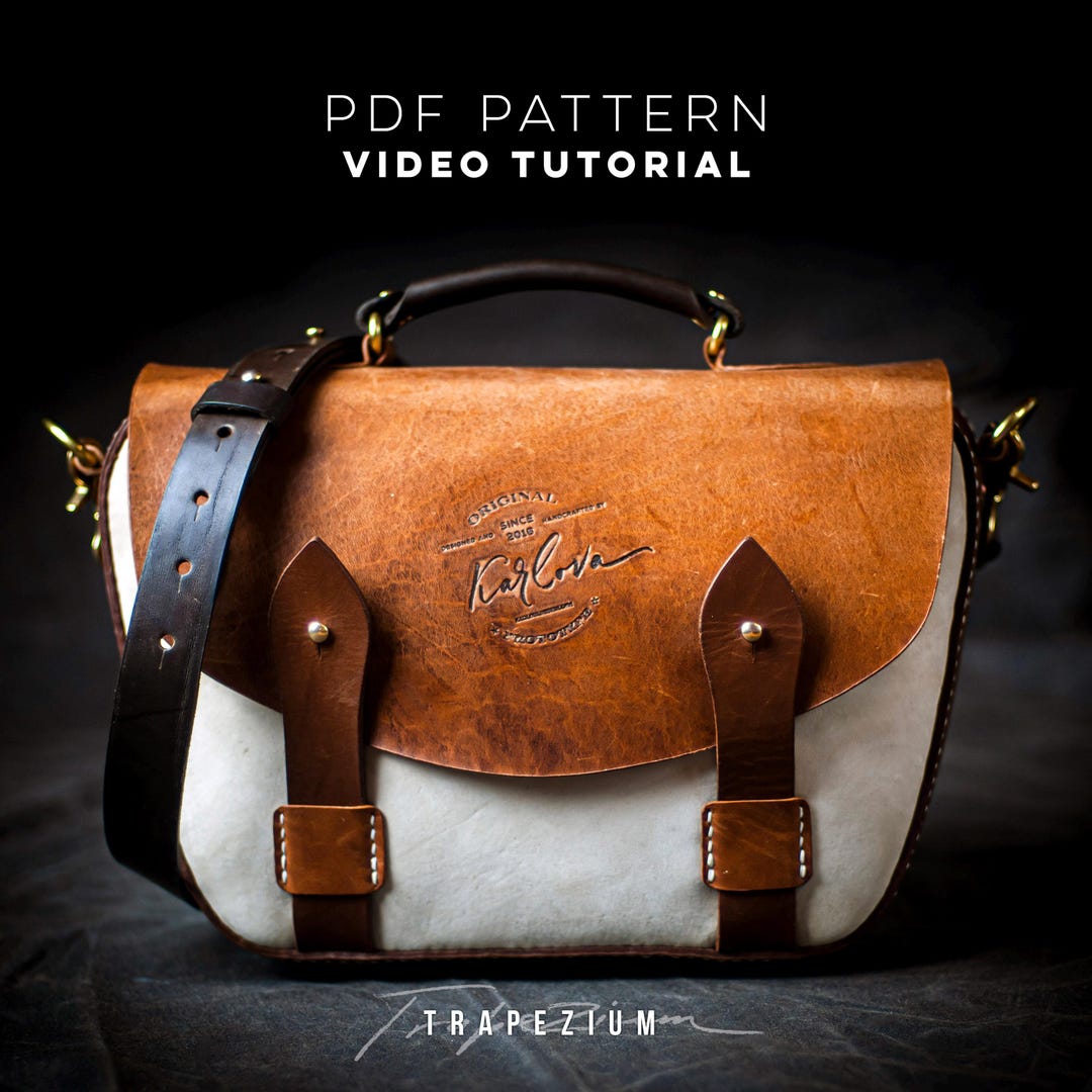 Trapezium Pattern - Leather Satchel, Crossbody, Saddle Bag Template ...